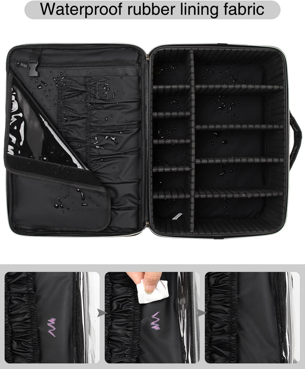 New Extra Large Makeup Case with Adjustable Dividers – Relavelbag