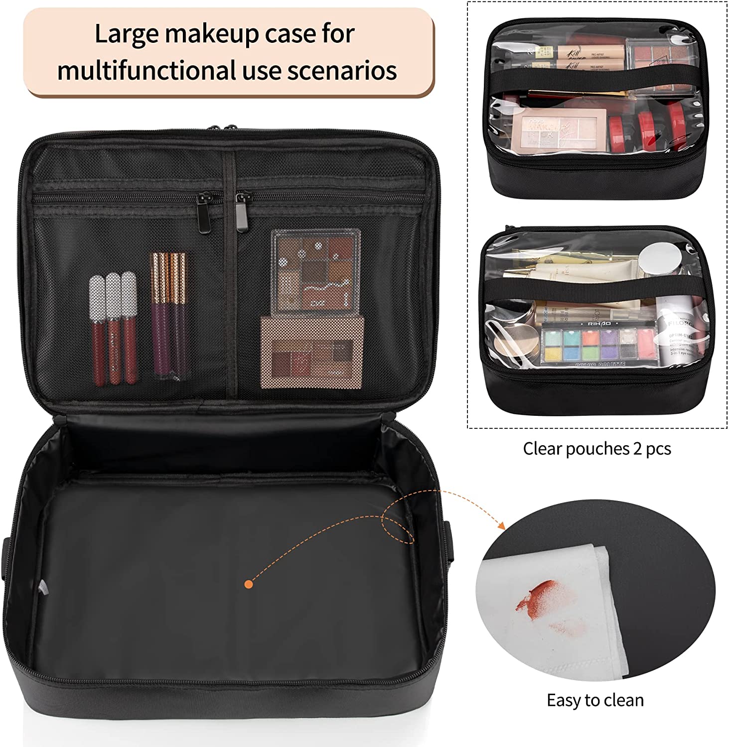 Large Makeup Train Case with a Large Makeup Travel Bag for Hairstylist ...