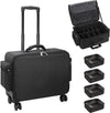 Rolling Extra Large 3-Layer Makeup Train Case with Adjustable Divider ...